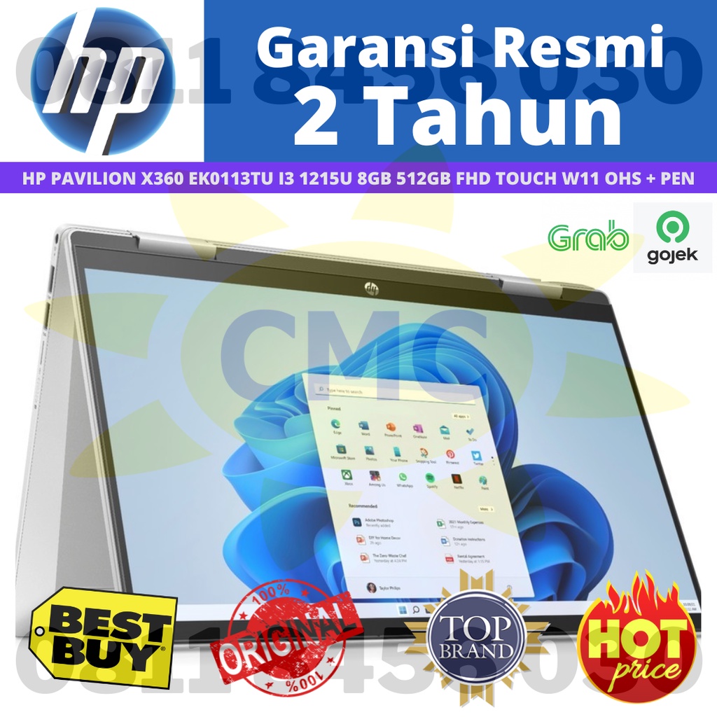 Jual HP PAVILION X360 14 EK0113TU I3 1215U 8GB 512GB FHD TOUCH W11 OHS + PEN | Shopee Indonesia