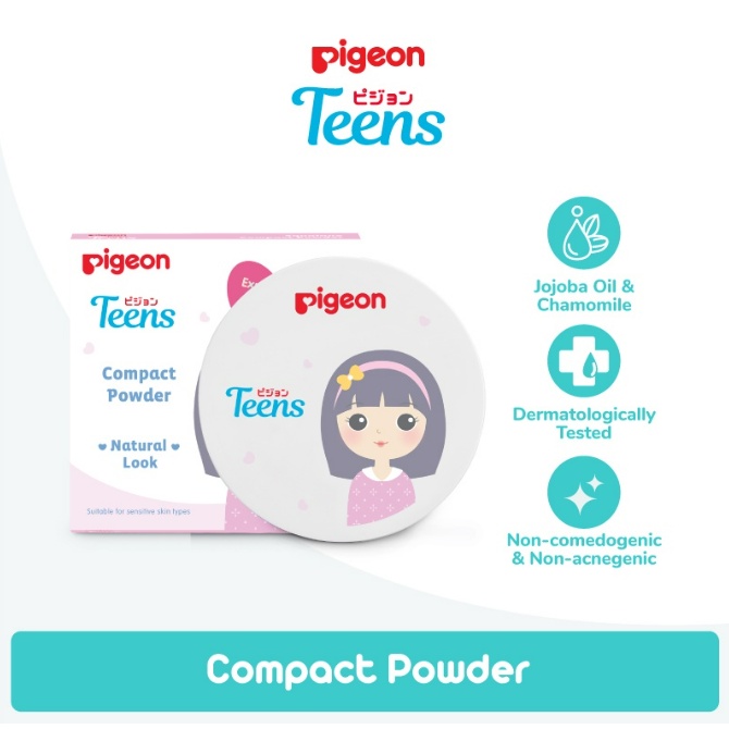 Jual PIGEON Teens Compact Powder Natural Look (Pink) | Shopee Indonesia