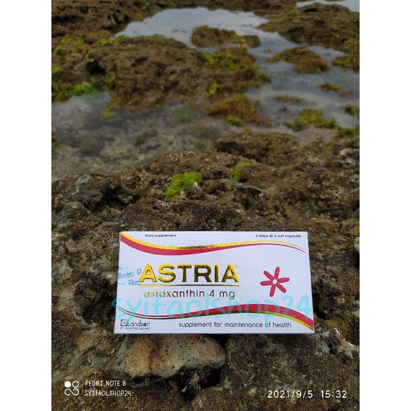 Jual Astria Natural Astaxanthin Antioksidan 4 mg Isi 12 kapsul Lunak ...