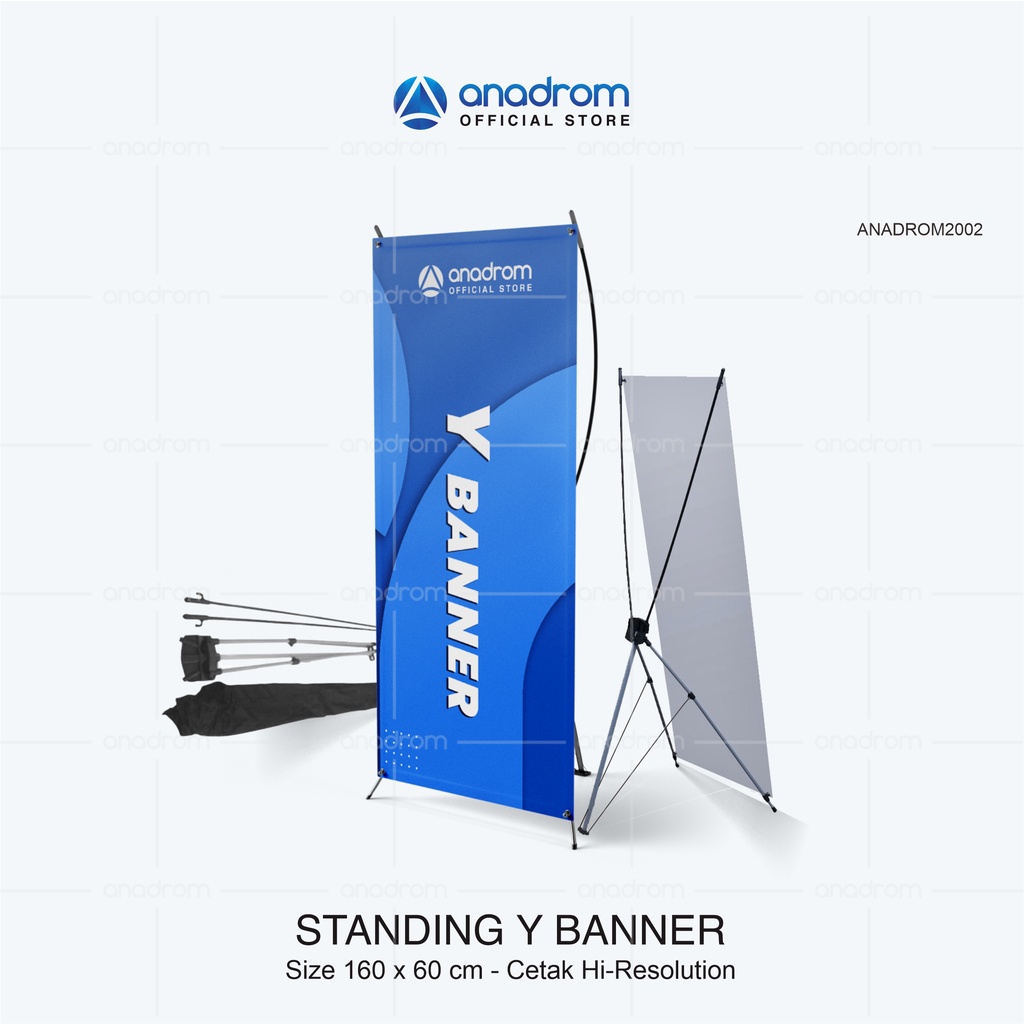 Jual Standing Y Banner + Cetak | Size 160 x 60 cm | Anadrom 2002 ...