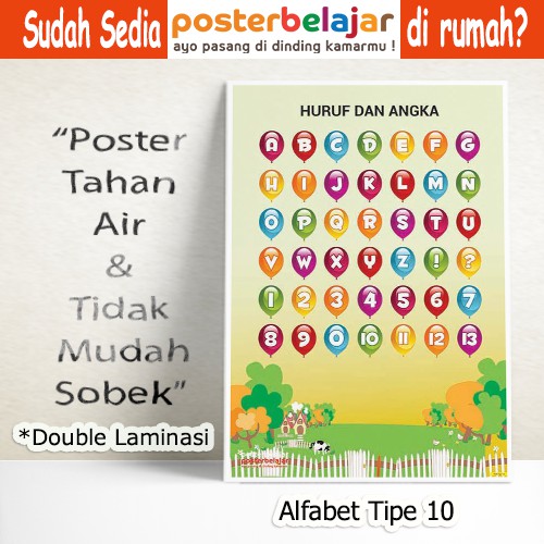 Jual Flashcard & Poster Belajar Abjad / Alfabet / Huruf untuk Edukasi ...