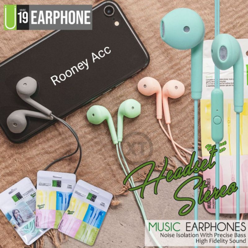 Jual HF MACARON WARNA WARNI PLUS MIC TYPE U-19 HF MODEL TANPA KARET ...