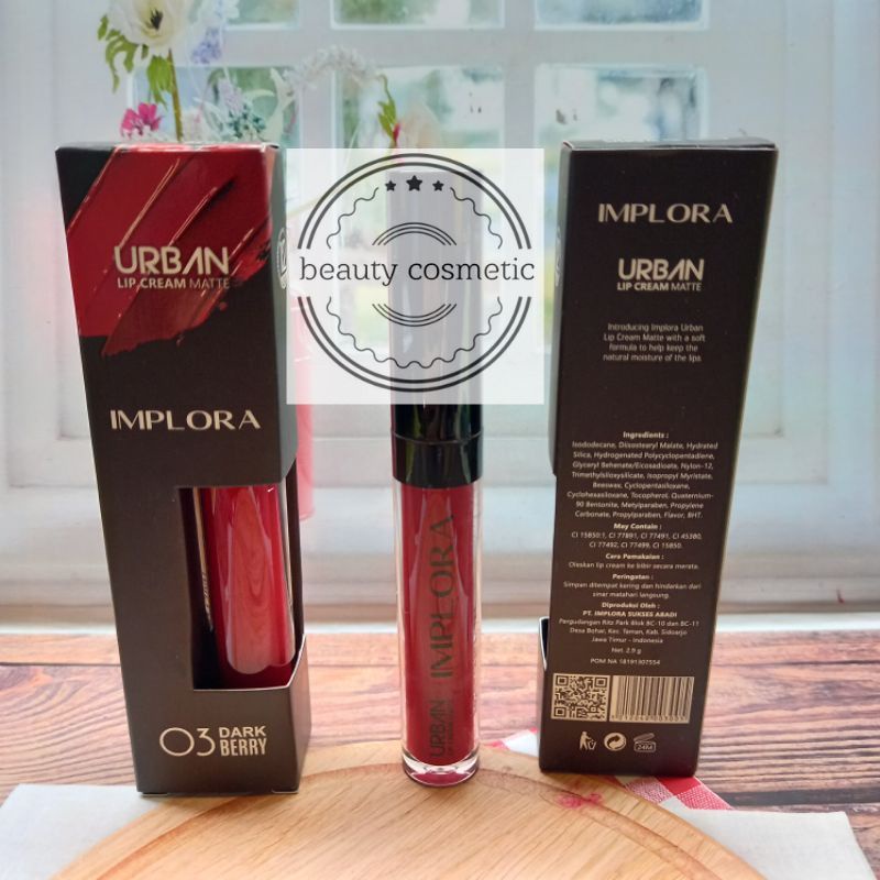 Jual LIPCREAM IMPLORA URBAN MATTE NO 03 (DARK BERRY) | Shopee Indonesia