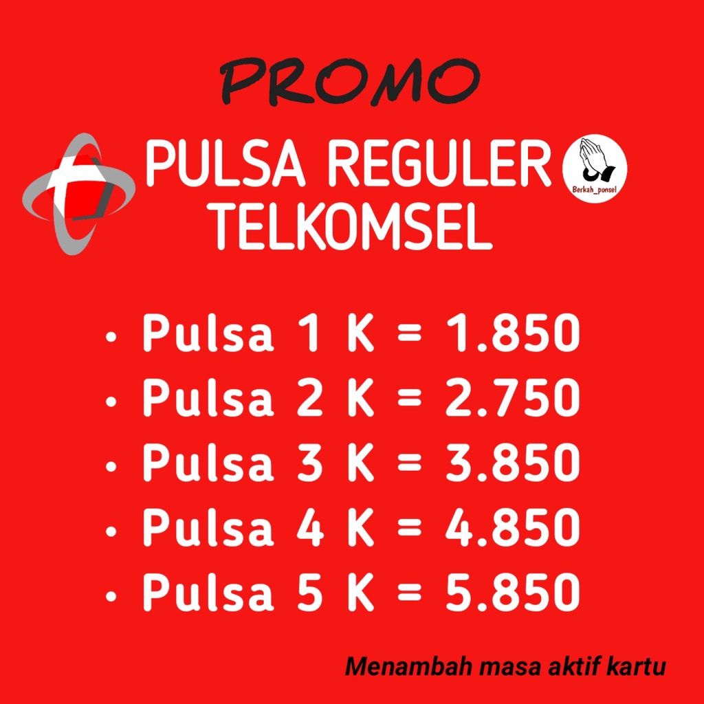 Jual PULSA REGULER TELKOMSEL TERMURAH 1K - 5K | Shopee Indonesia