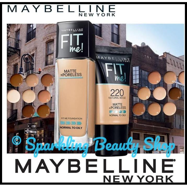Jual mmhu maybelline fit me matte + poreless foundation - kemasan tube ...
