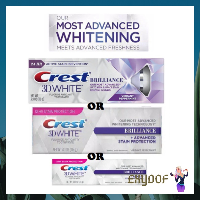 Jual CREST 3D WHITE BRILLIANCE TOOTHPASTE ADVANCED WHITENING STAIN PROTECTI EXCLUSIVE | Shopee ...