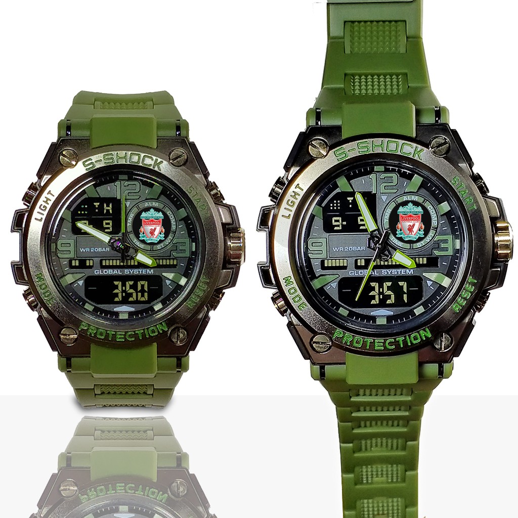 Jual Exclusive Jam LIVERPOOL Double Time (Tali Hijau) | Shopee Indonesia