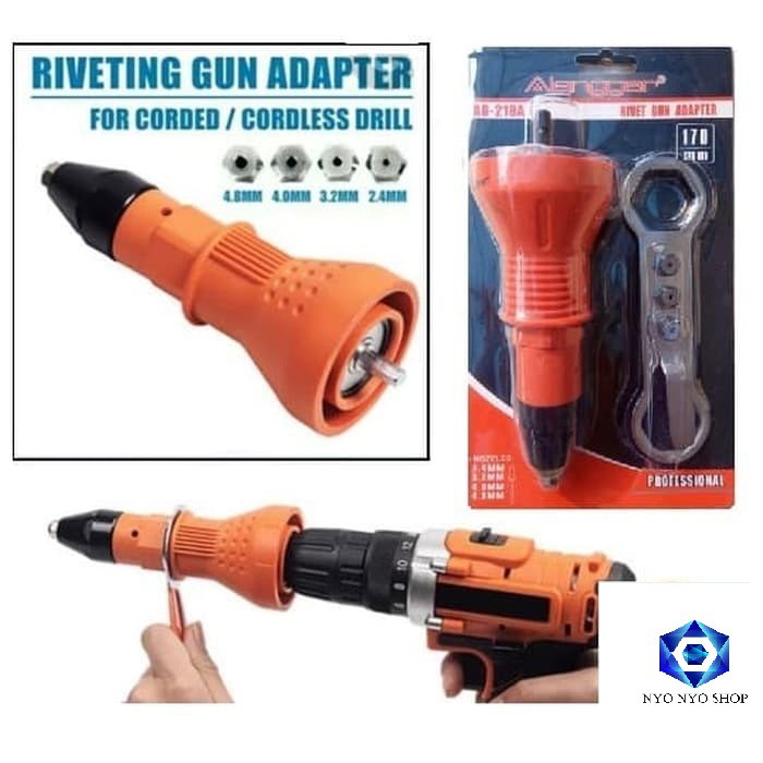 Jual Adaptor Ripet Rivet Gun Alat Pasang Tarik Paku Rivet Dengan Mesin ...