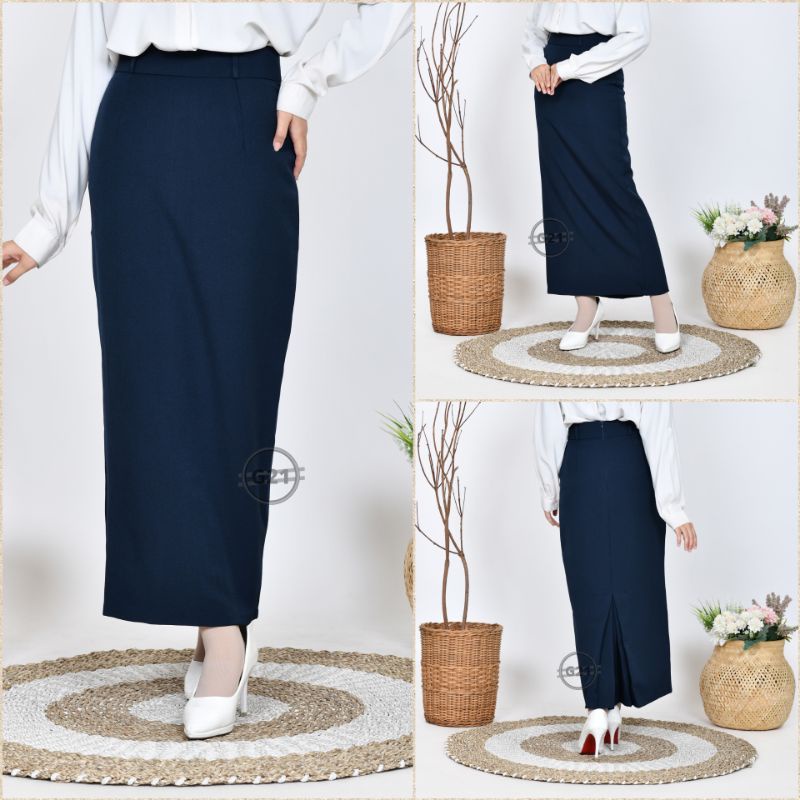 Jual Rok Kerja Kantor Hitam Panjang Span Wanita Bahan Dasar Formal ...