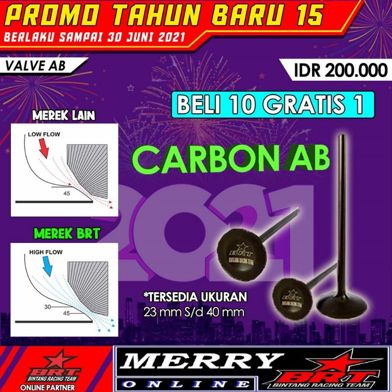 Jual Racing Valve BRT Carbon Payung Klep Batang 5mm | Shopee Indonesia