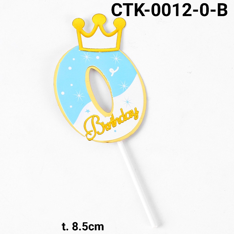 Jual GR-CTK-0012 Topper kertas hiasan kue happy birthday angka pink ...