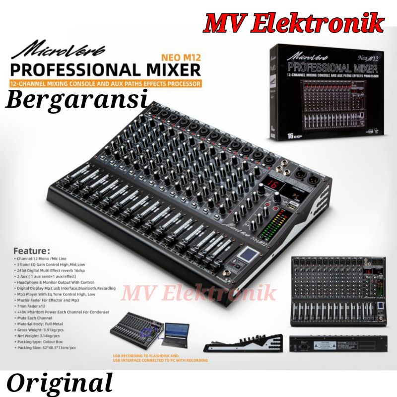 Jual Mixer Microverb NEO M12 Original 12 Channel Mixer NEOM12 | Shopee Indonesia