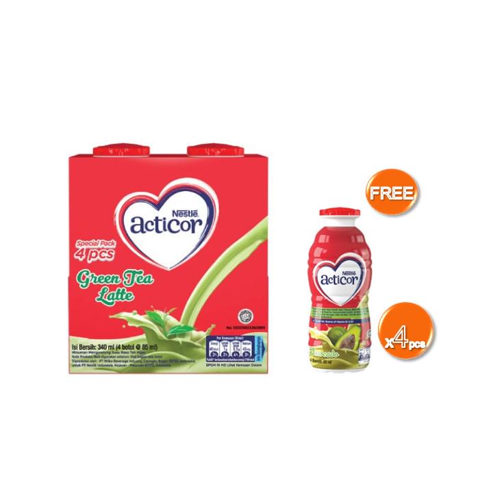 Jual Nestle Acticor Green Tea Latte 4 x 85ml + FREE Nestle Acticor Avocado 4 x 85ml | Shopee ...