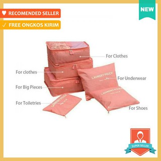 Jual Travel Organizer - Travel 6In1 Set Storage Bag / Cover Baju Koper ...