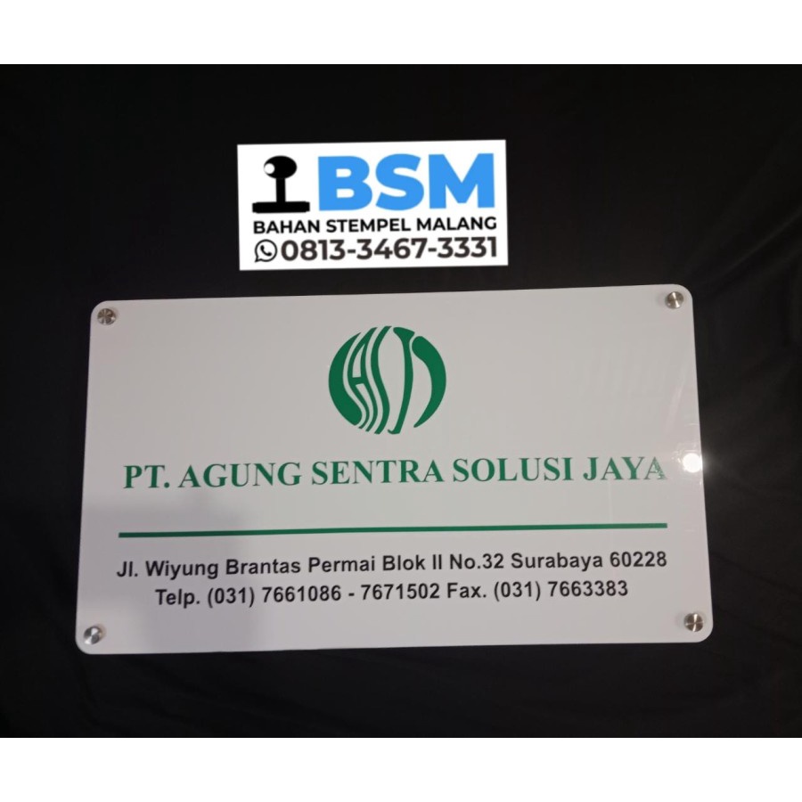 Jual Jual Papan Nama Akrilik Papan Nama Perusahaan PT Signage Logo ...