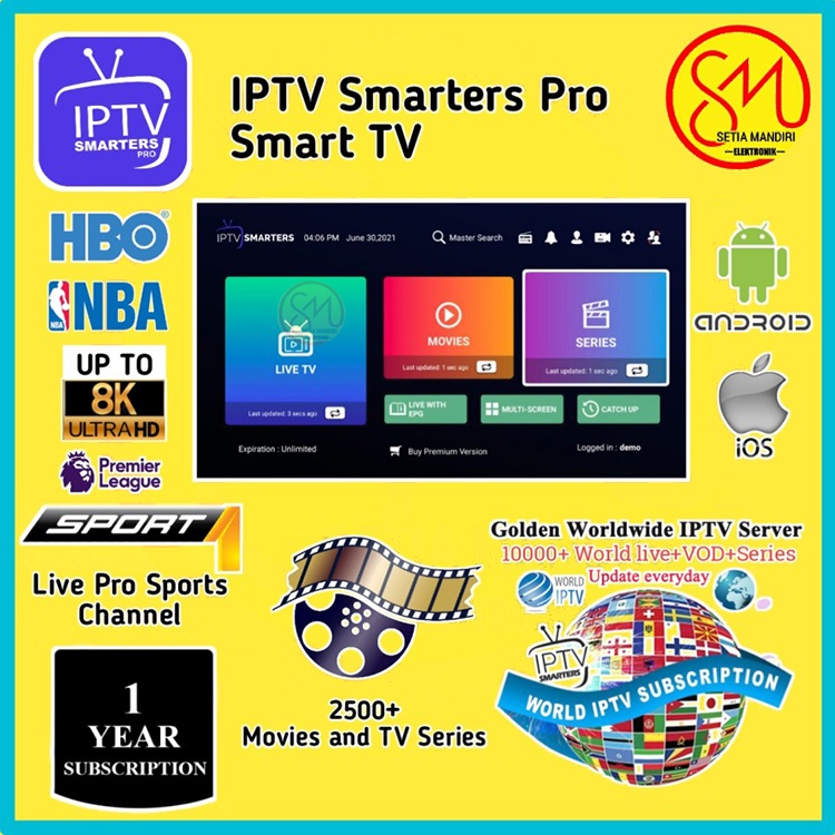 Jual TVIP Premium Smarter Player Live TV + Sports Pro + Movies | Shopee ...
