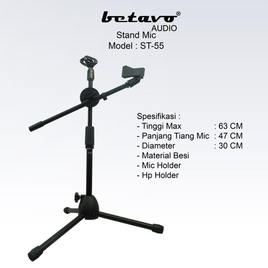 Jual Stand boom Tiang Mic Pendek Betavo ST 55 Meja Podium Pidato Bahan ...