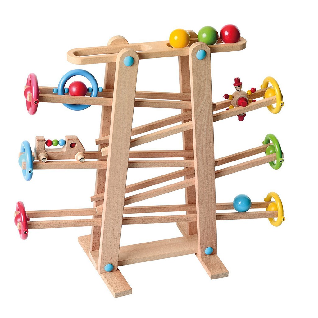 Jual Mainan anak WOODEN ROLLING BALL activity toys papan kayu bola ...