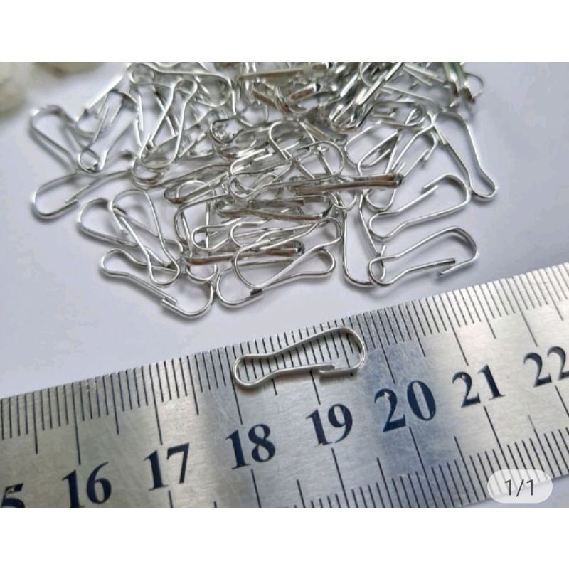 Jual (100pcs) Kait piting silver uk 1,7 dan 2.0 | Shopee Indonesia