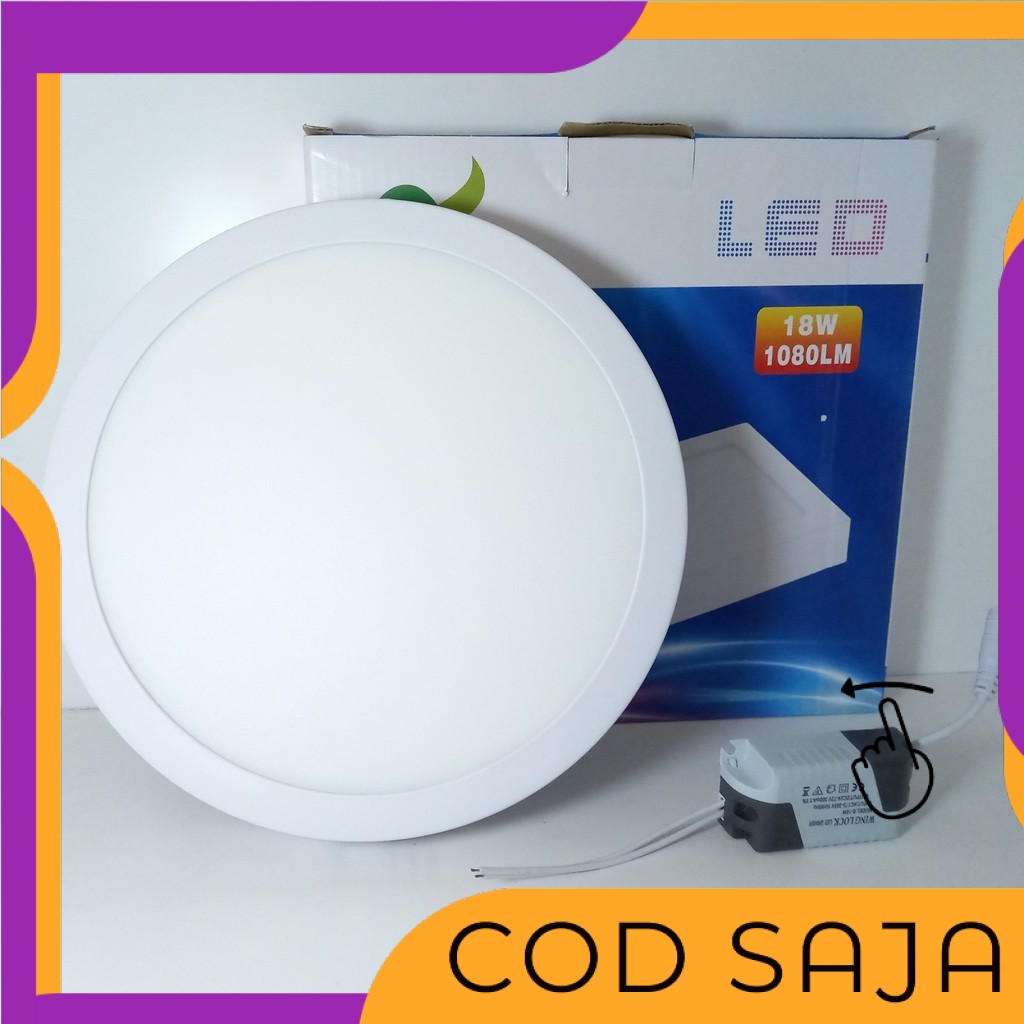 Jual ALAT MURAH LAMPU DOWNLIGHT LED 18 WATT PUTIH OB LAMPU PANEL LED ...