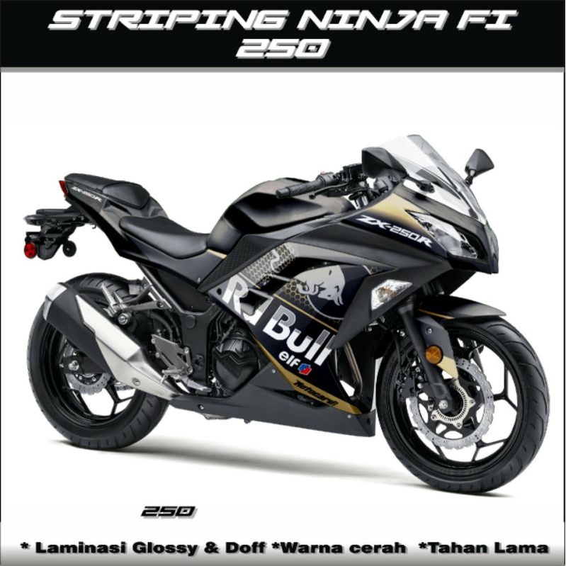 Jual Stiker Striping Kawasaki Ninja 250 fi Variasi Red bull | Shopee ...