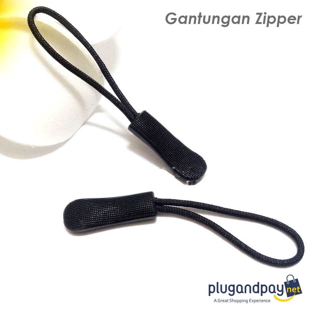 Jual Puller zipper Tali Gantungan Resleting Tas atau Jaket Hitam ...