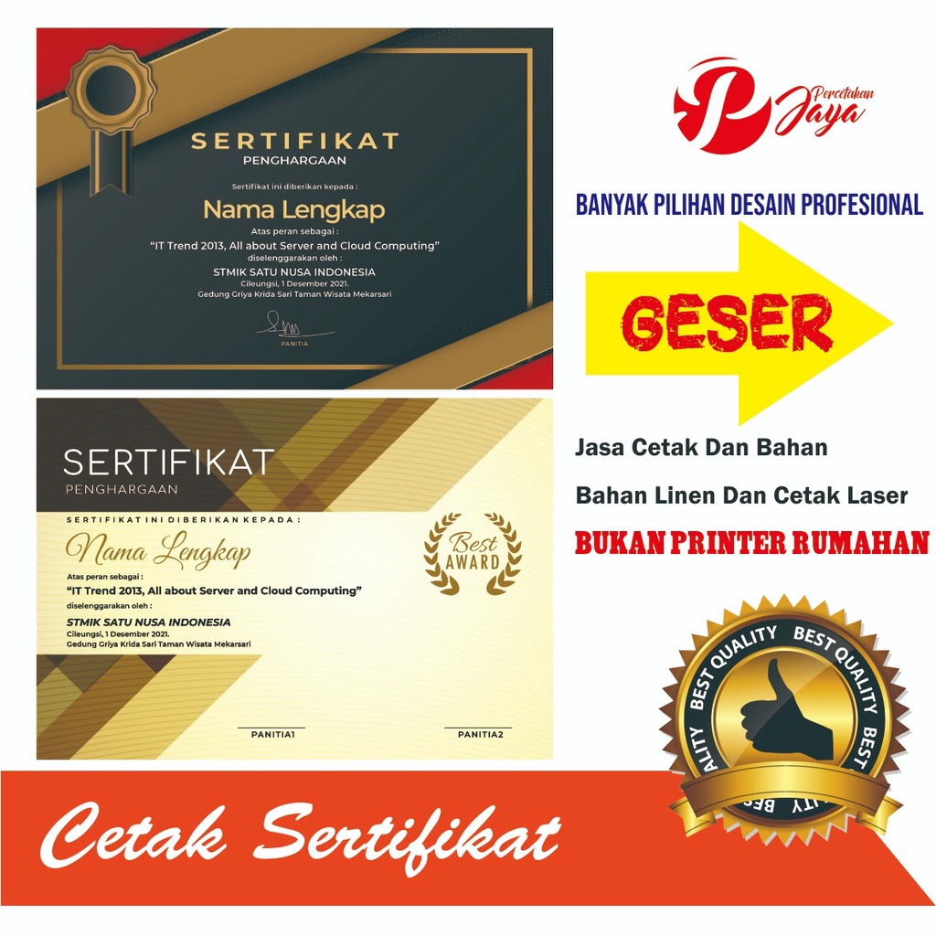 Jual SERTIFIKAT CUSTOM 17 - 24 | Shopee Indonesia