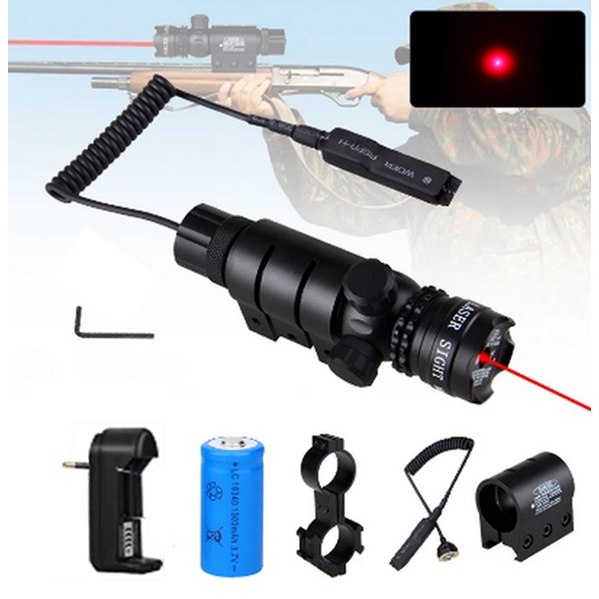 Jual Rifle Scope Red Dot Laser Sight With Picatinny Rail Mount Tail ...