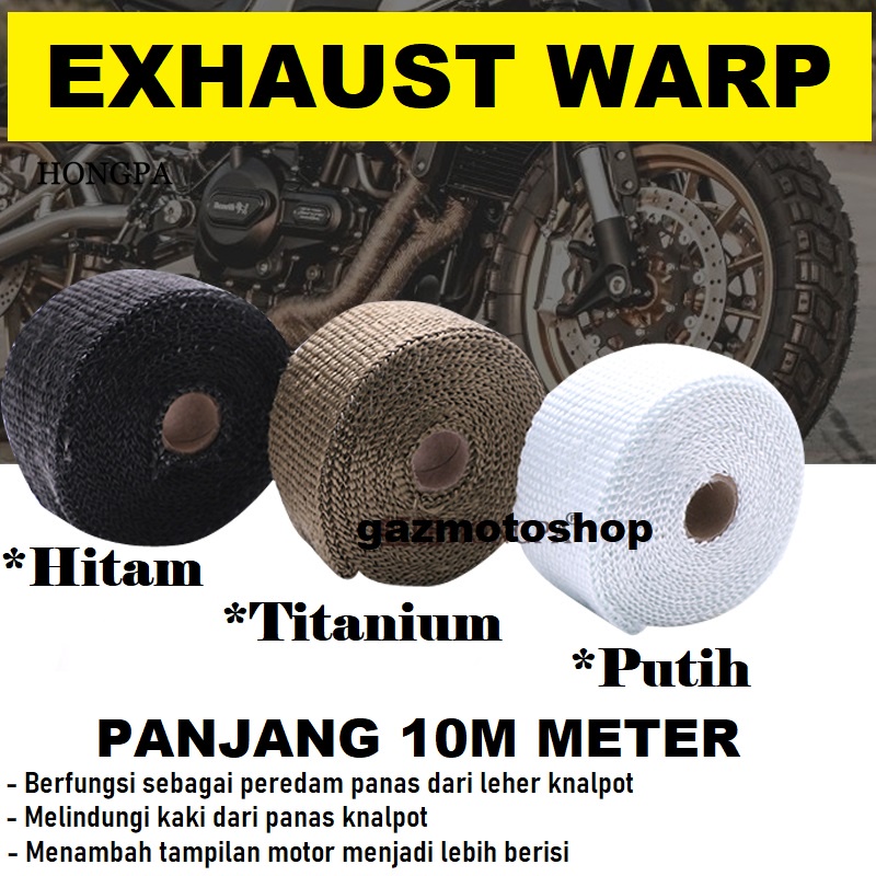 Jual Exhaust wrap pembungus knalpot 10 Meter Blebet knalpot peredam ...