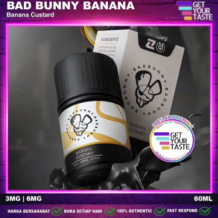 Jual Liquid Bad Bunny Banana Custard 60ML by Badbunny Juice | Shopee ...