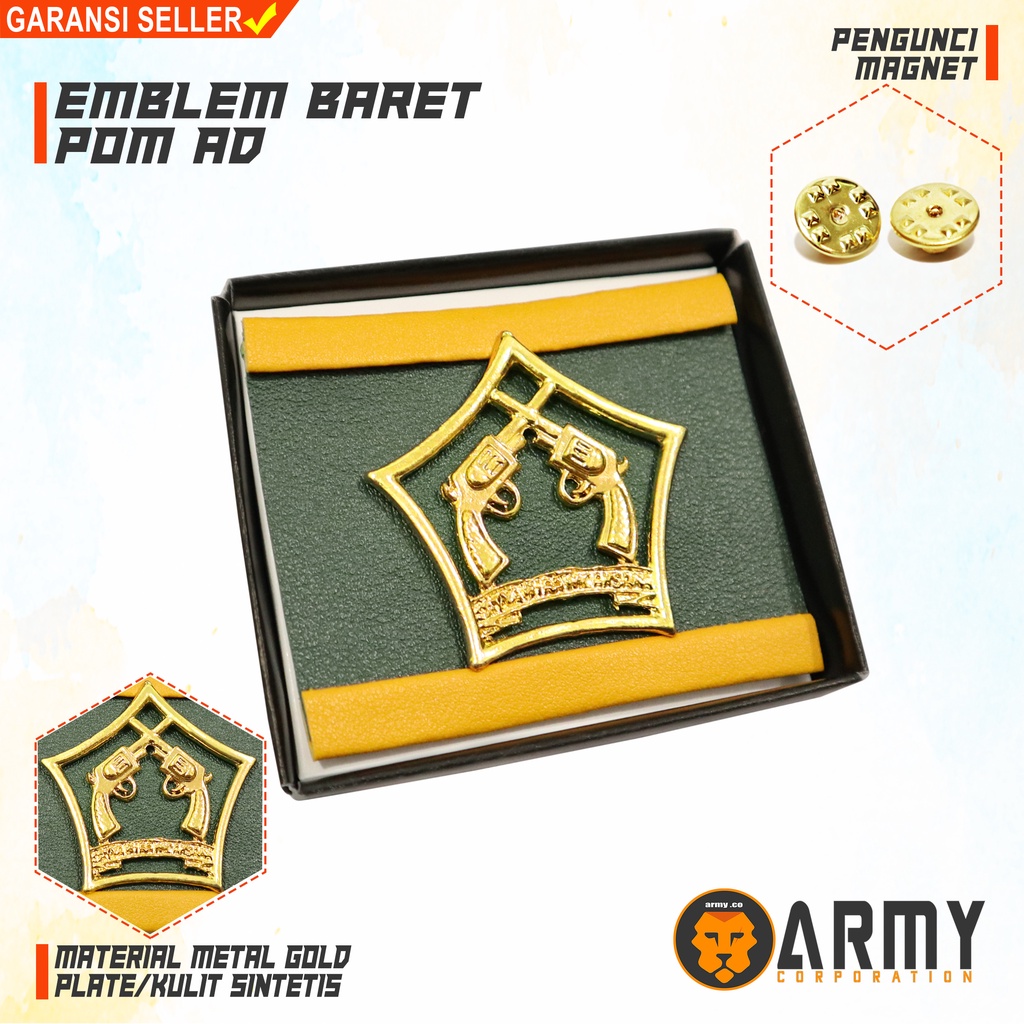 Jual Emblem baret POM AD/ PM AD/ Polisi militer | Shopee Indonesia