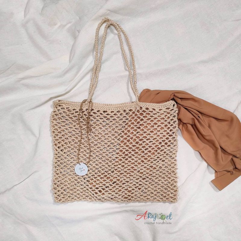 Jual Tas Jaring Rajut (Tas shopping/pantai) | Shopee Indonesia