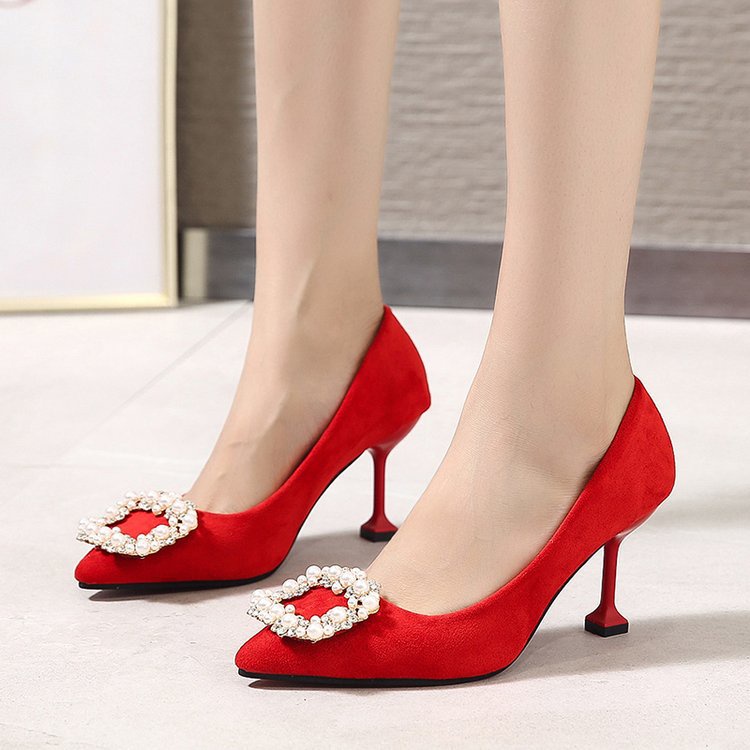 Jual SL770-HEELS HITAM POLOS 8CM-BAHAN SUEDE / SEPATU WANITA IMPORT ...