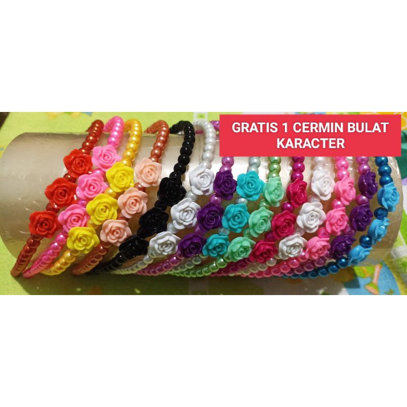 Jual (NANA) BANDO MUTIARA BUNGA MAWAR ( GRATIS 1 CERMIN BULAT KARAKTER ...