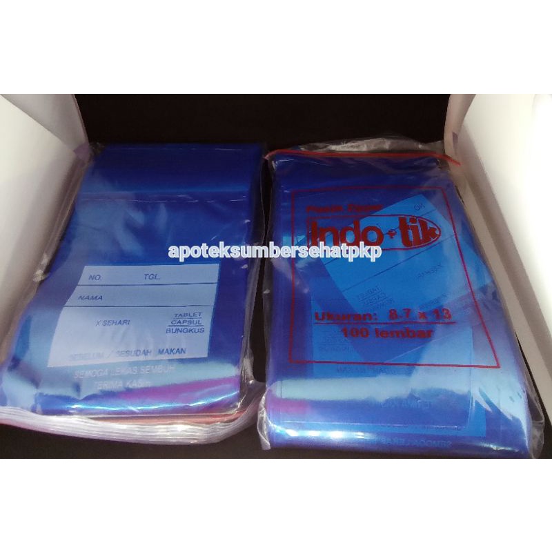 Jual plastik klip obat plastik zipper ziplock indotik ukuran 8,7x13 cm ...