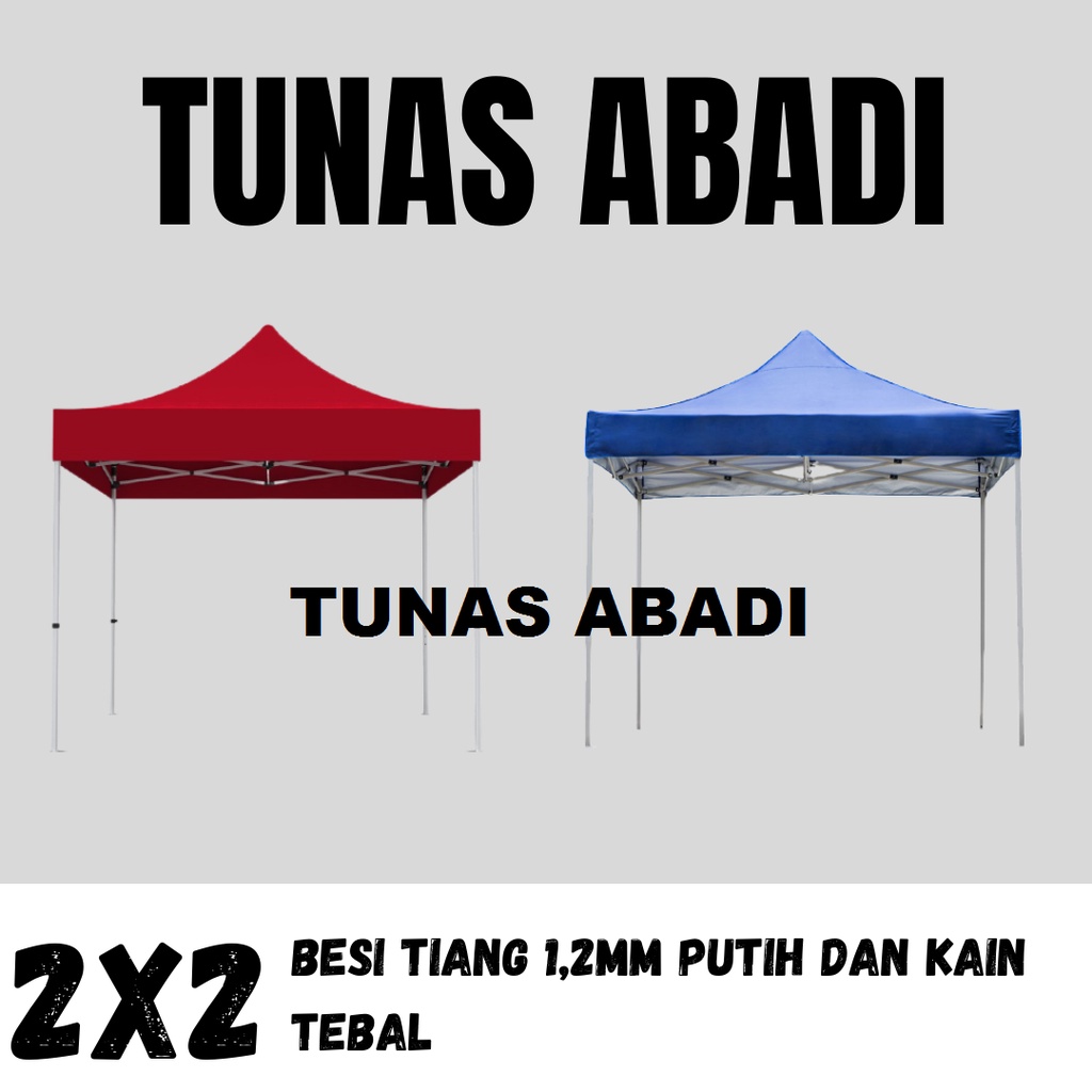 Jual Tenda Lipat Besi Putih 1,2mm Ukuran 2x2 + Atap Tebal Outdoor Tenda ...