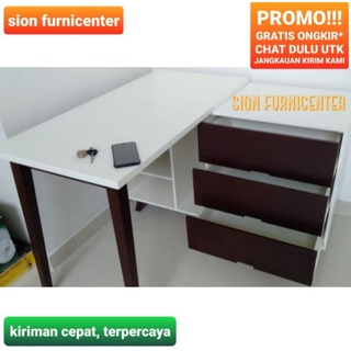 Jual meja tulis L / meja kerja L / meja belajar L / meja tulis panjang ...