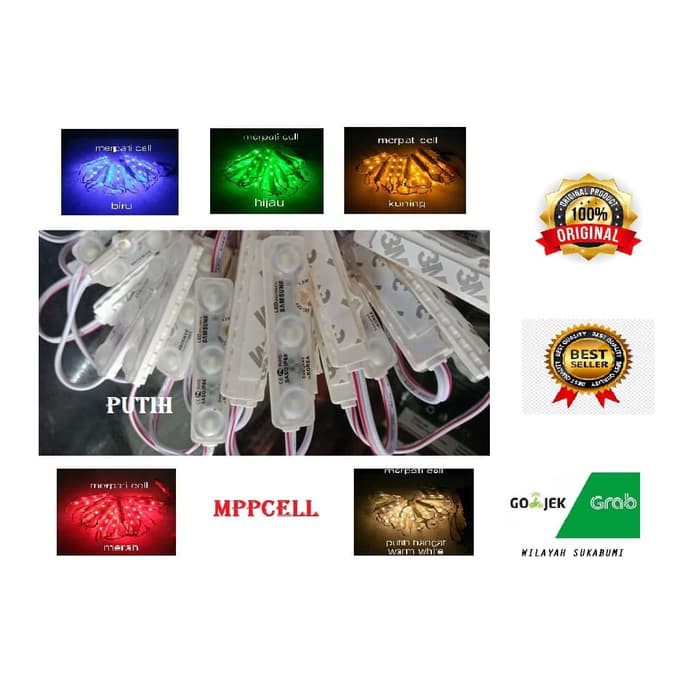 Jual LAMPU LED MODUL STRIP 3 MATA IP68 SMD 6618 12VOLT 1.5 WATT SAMSUNG ...