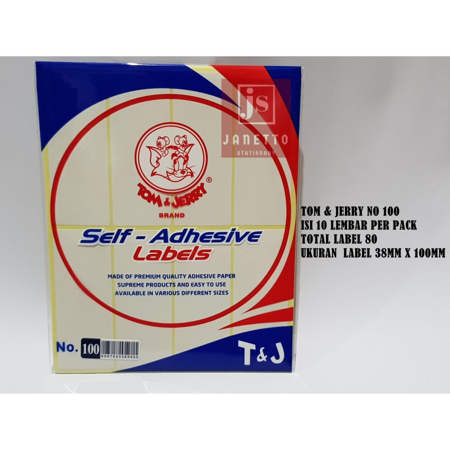 Jual Tom and jerry label 100 T&j labels no 100 selfi-adhesive 1Pack saja | Shopee Indonesia
