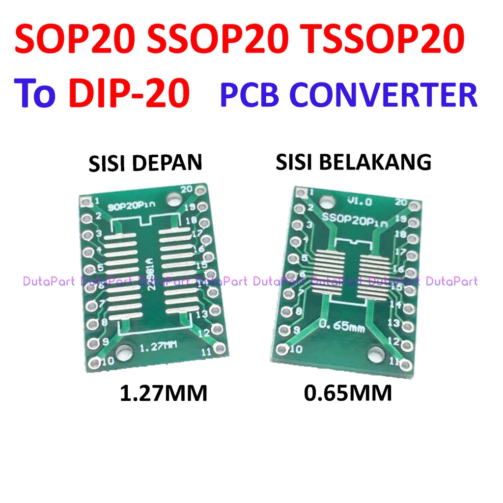 Jual PCB Board SMD SOP20 SSOP20 TSSOP20 To DIP20 DIP 20 Adapter ...