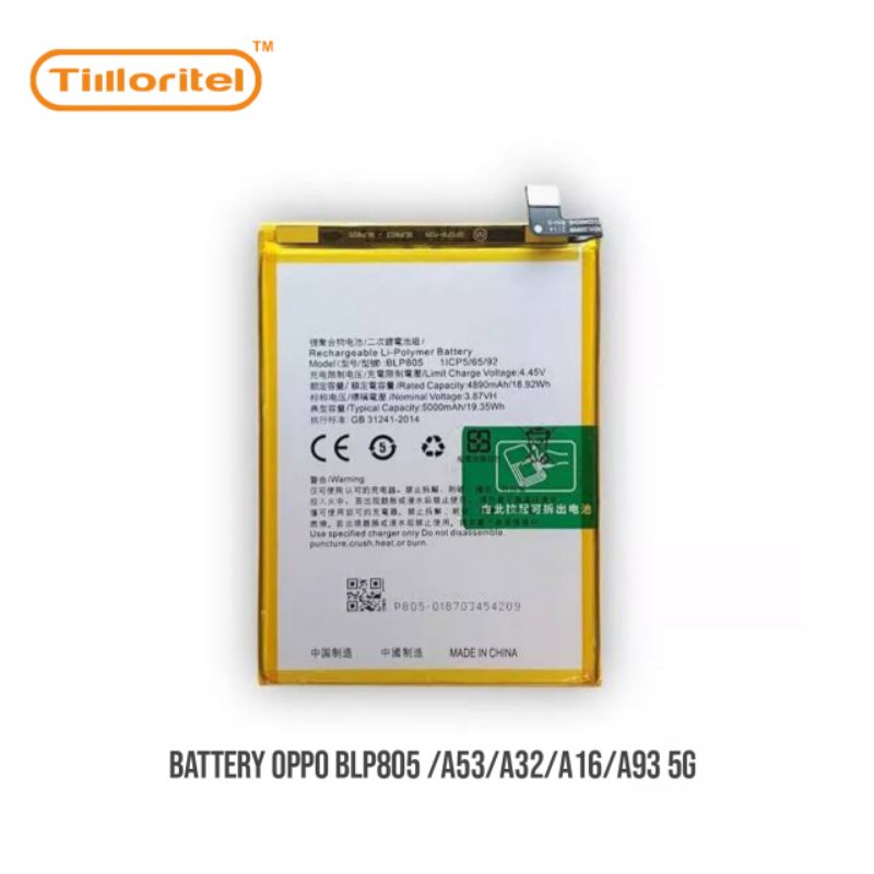 Jual BATTERY OPPO BLP805 /A53/A32/A16/A93 5G | Shopee Indonesia