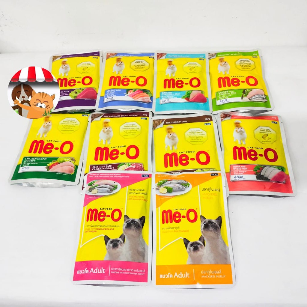 Jual Makanan Kucing Meo Pouch Wetfood 80gr - Me-o Sachet Adult 80 gr ...
