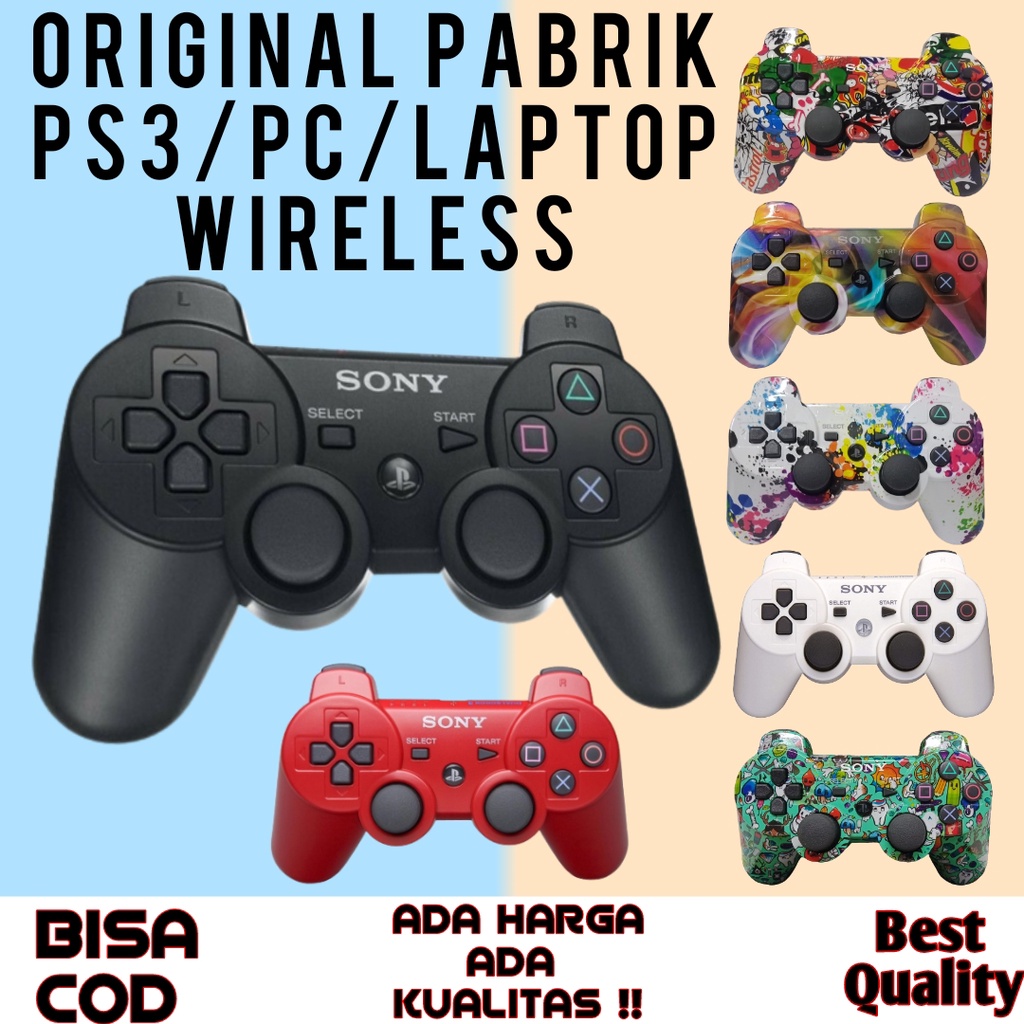 Jual STIK PS3 JOYSTICK WIRELESS WARNA MOTIF | Shopee Indonesia