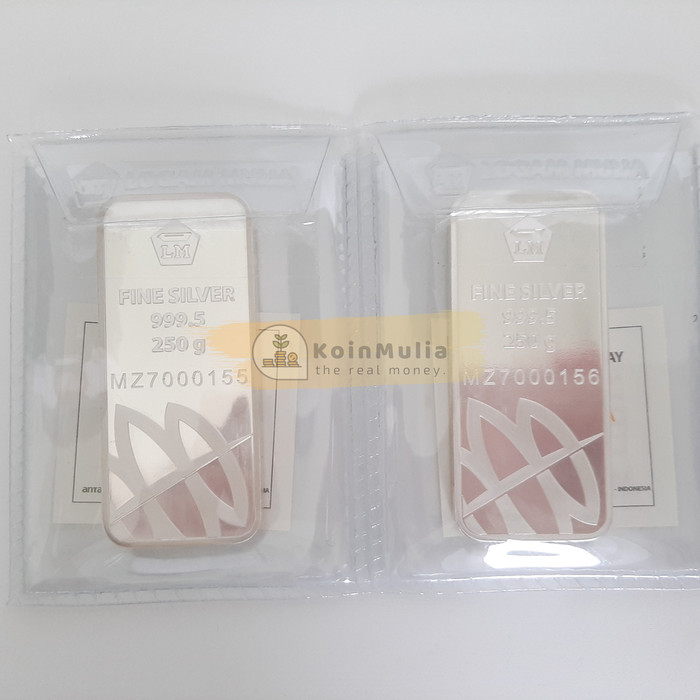 Jual Perak Murni Antam 250 gr 99.9% Perak Batangan Sertifikat Asli ...