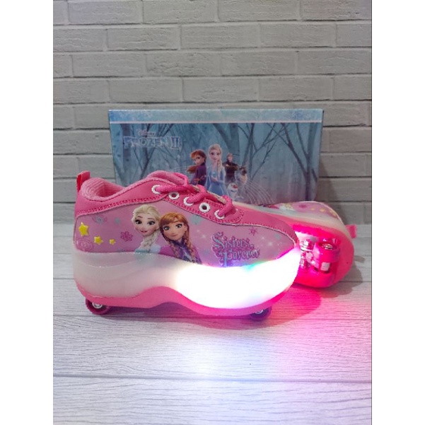 Jual Sepatu Roda LED karakter anak Roda 4 / Roller Shoes 4 Roda LED ...