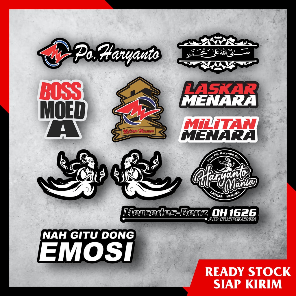 Jual 11pcs Stiker PO HARYANTO - Sticker Setiker Bismania bus Mania ...
