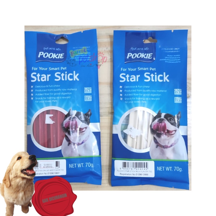 Jual Pookie Star Stick Adult Variant Beef & Milk 70 Gr Added Fiber For ...