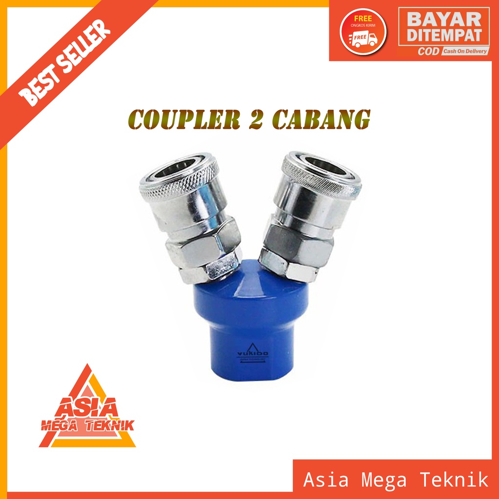 Jual Quick Coupler 2 Way / Coupler 2 Cabang / Sambungan Kran Angin ...