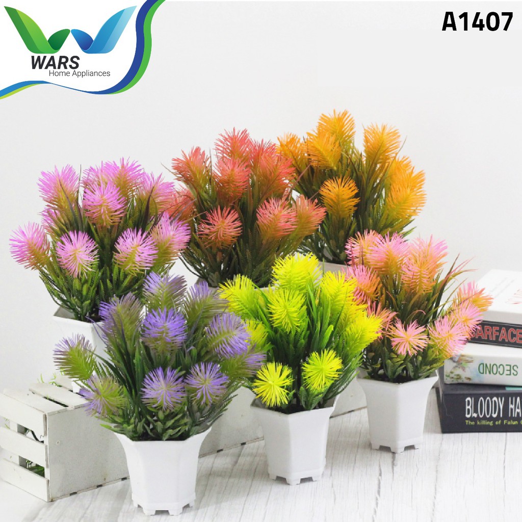 Jual WARS Pohon Bunga Plastik Mini Hiasan Lengkap Dengan Pot A1407 ...