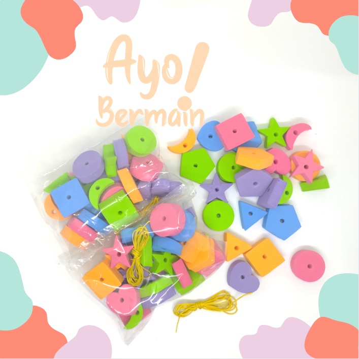Jual Meronce SPON GEOMETRI 35 Pcs / Mainan Edukasi Anak | Shopee Indonesia